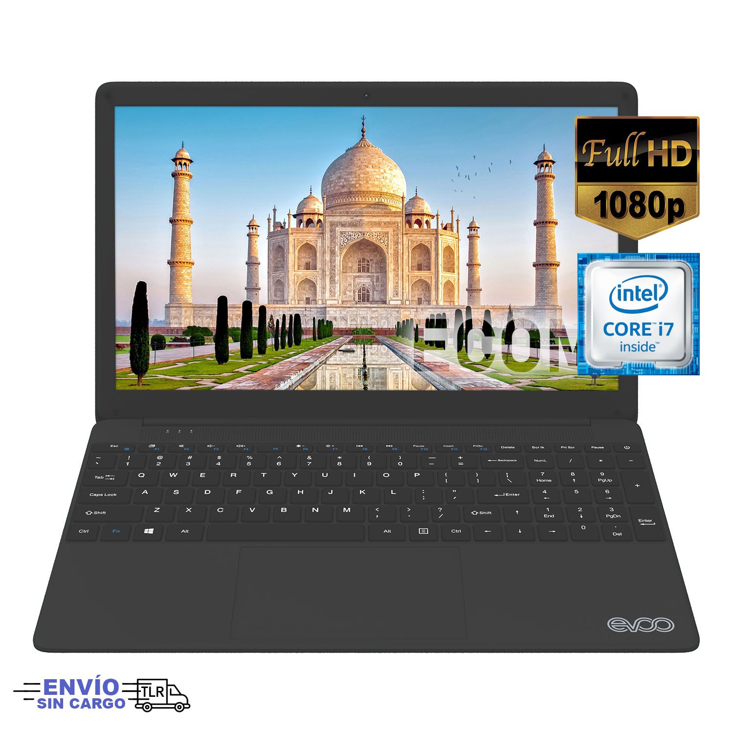 Notebook Evoo EV61K Core i7 / 15.6″ FHD / Windows 10 Black | ECOMLAPTOPS