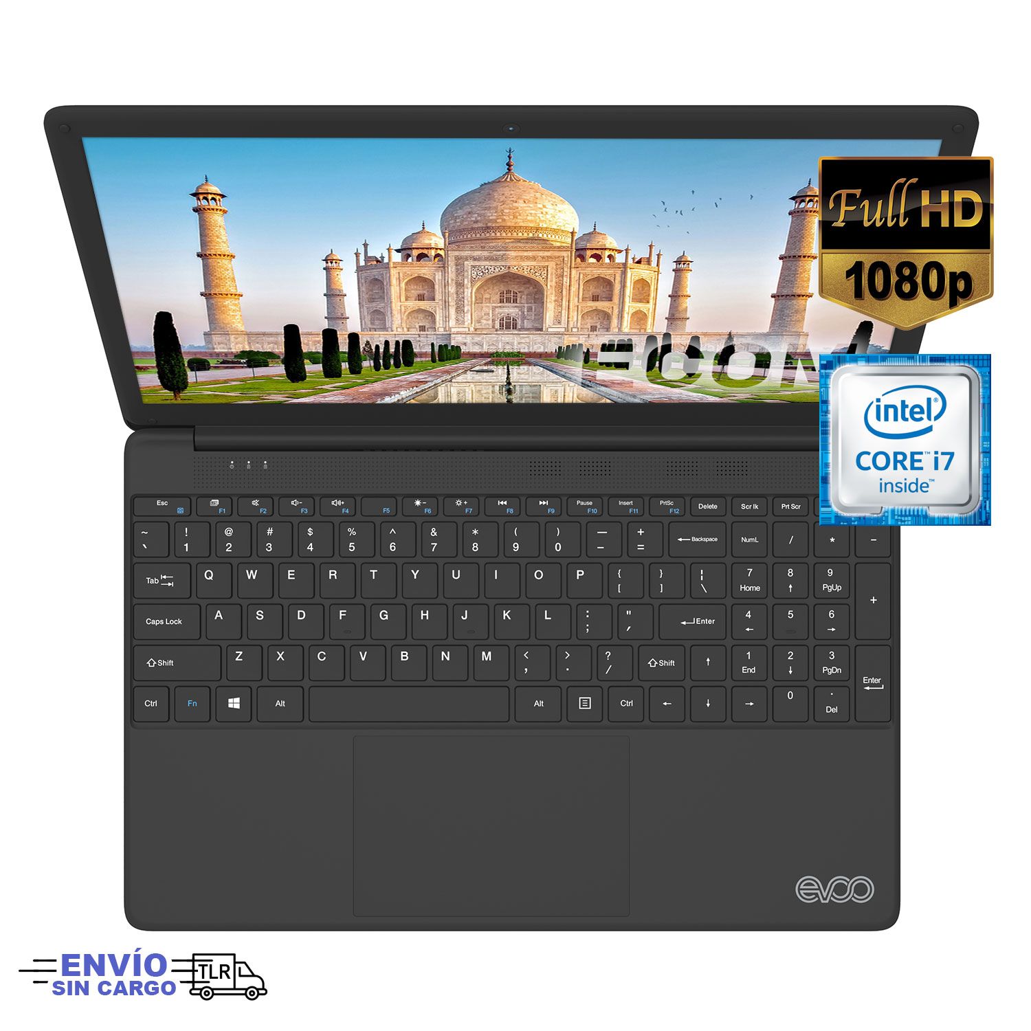 Notebook Evoo EV61K Core i7 / 15.6″ FHD / Windows 10 Black | ECOMLAPTOPS